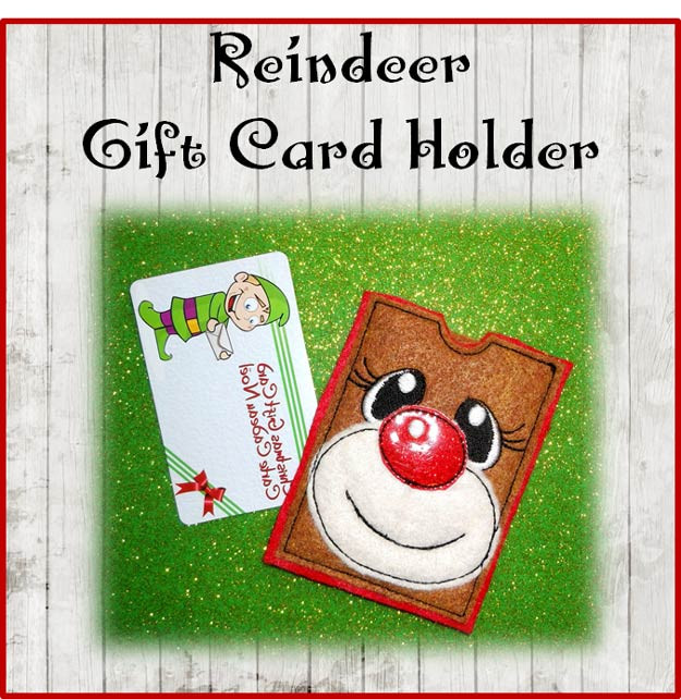 Christmas Faces Gift Card Holder Set Embroidery Designs
