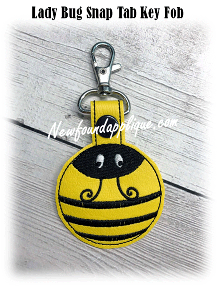 In The Hoop Bumble Bee Key Fob Embroidery Machine Design - Newfound ...