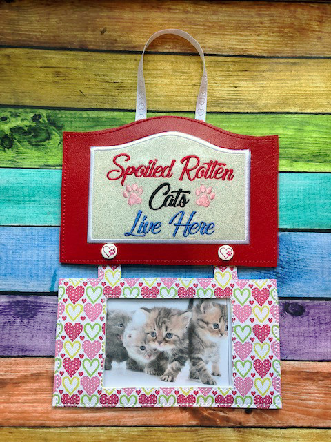 Spoiled Rotten Cat Sign Embroidery Machine Design