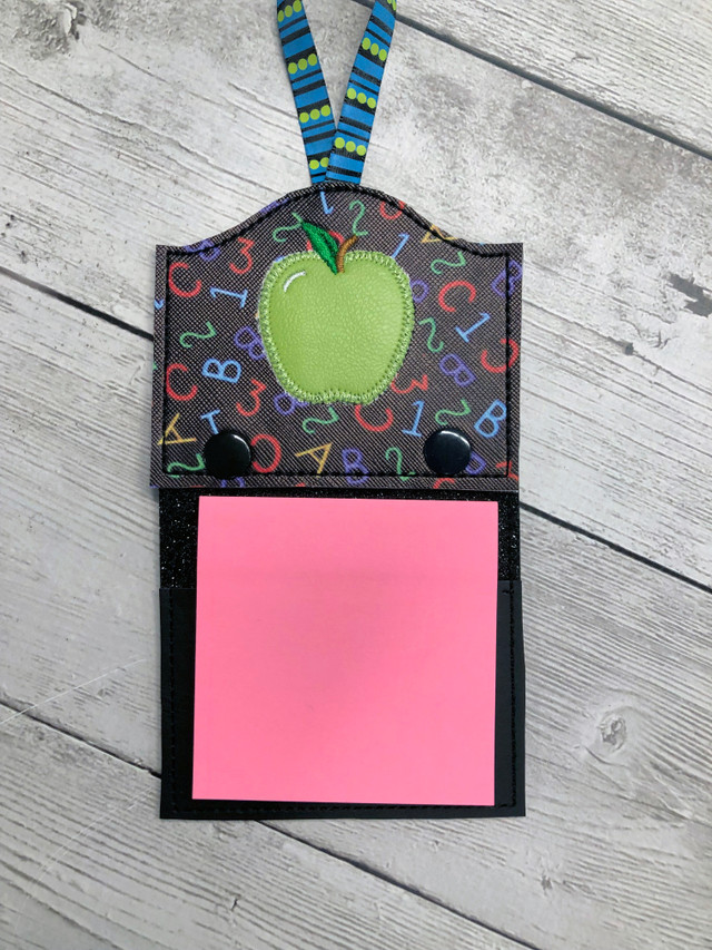 In The Hoop Apple Sticky Note Holder Embroidery Machine Design ...