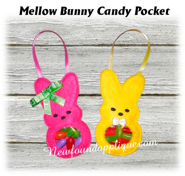 Easter Bunny Candy Pocket Embroidery Machine Design
