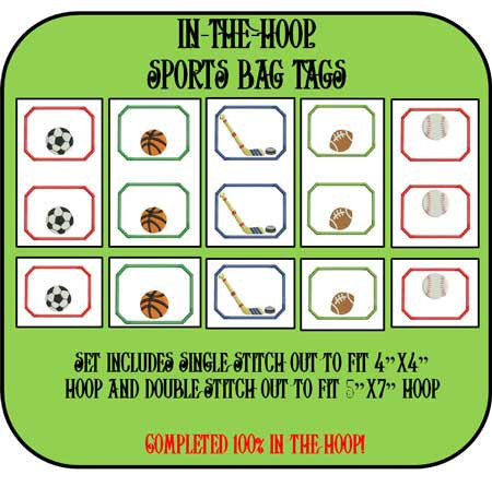 Bag Tag Sports In the Hoop Design Set - Newfound Applique