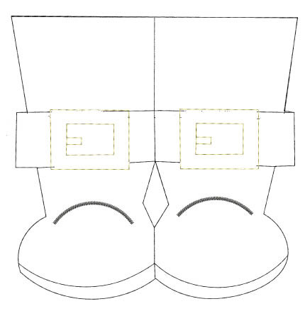 Santa Head & Toe Applique Set Machine Embroidery Design