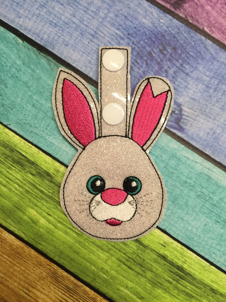 In The Hoop Easter Bunny Key Fob Embroidery Machine Design - Newfound ...