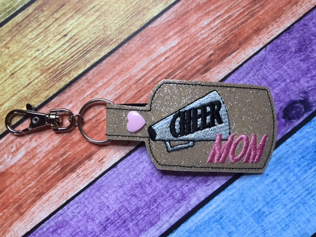 Cheer MOM, MUM, DAD Key Fob Set Embroidery Machine Designs