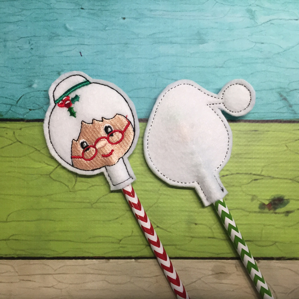 Christmas Pencil Topper set Embroidery Machine Design set