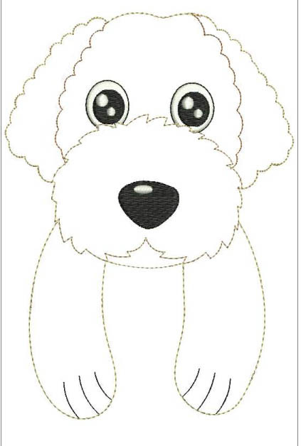 Labradoodle In A Blanket Embroidery Machine Design