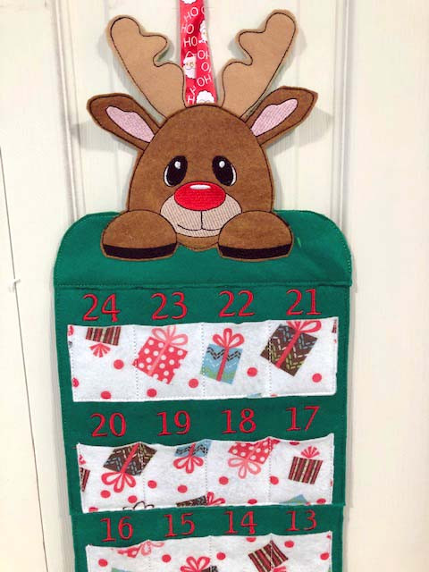 Reindeer Advent Calendar Embroidery Design