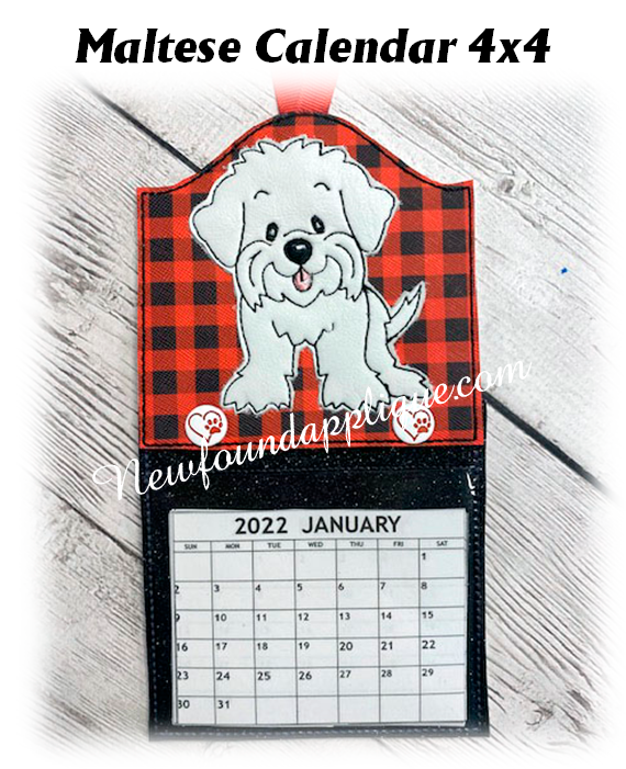 In The Hoop Perpetual Calendar Embroidery Design Set for 8x8
