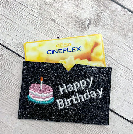 In The Hoop Birthday Card Gift Card Holder Embroidery Machine Design ...