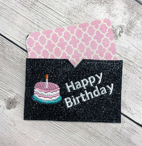In The Hoop Birthday Card Gift Card Holder Embroidery Machine Design ...