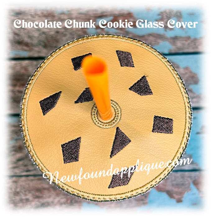 Chocolate Chip Cookie Glass Cover Embroidery Machine Design