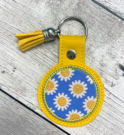 Blank Round Key Fob with Applique | Embroidery Design