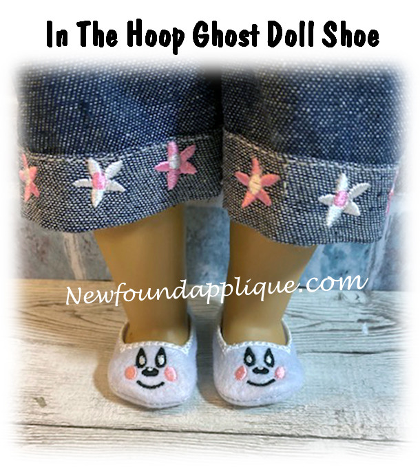 In The Hoop Ghost Doll Shoe Embroidery Machine Design
