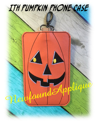 In The Hoop Pumpkin Phone Case Embroidery Design - Cell