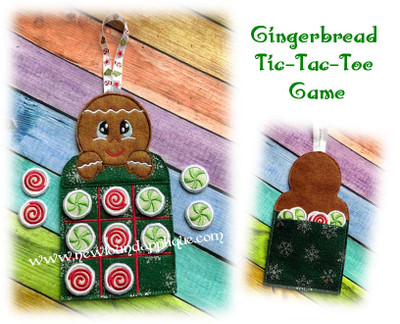 In The Hoop Gingerbread Tic-Tac-Toe Game Embroidery Machine Design ...