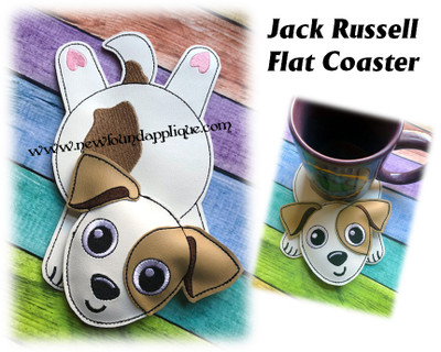 In The Hoop Jack Russell Flat Coaster Embroidery Machine Design ...