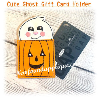 ITH Peek Ghost Gift Card Holder Embroidery Machine Design