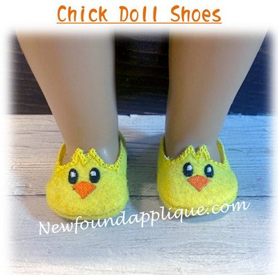 Chick Doll Shoes embroidery machine Designs