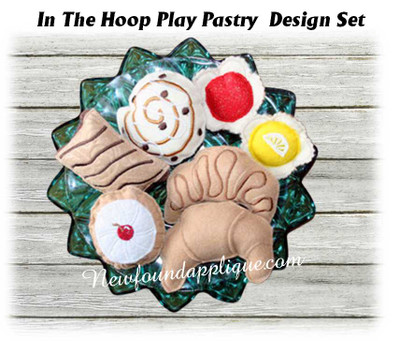In The hoop Pastry Play Food Embroidery Machine design Set