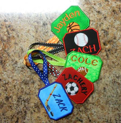 Bag Tag Sports In the Hoop Design Set - Newfound Applique