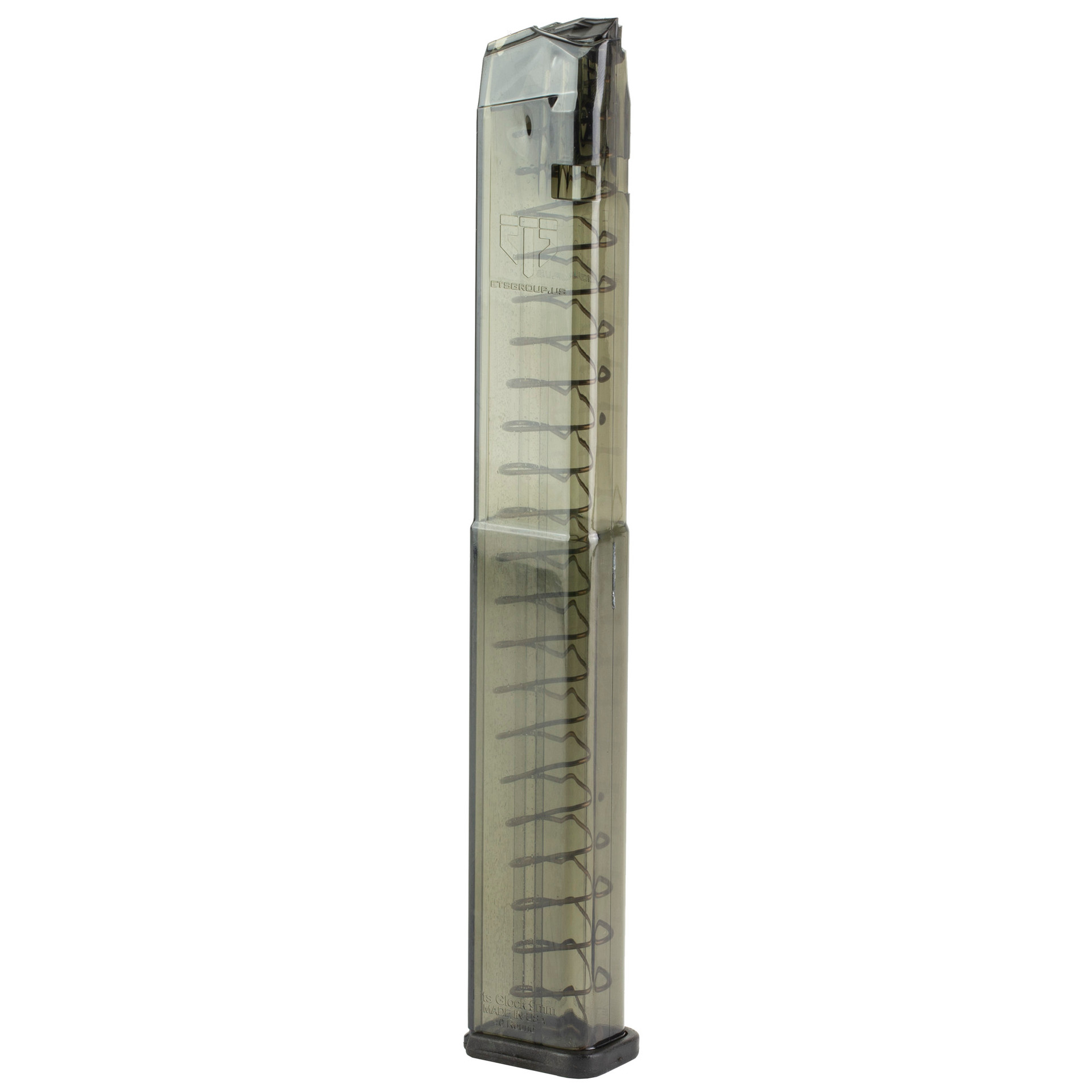 ETS Mag For Glock 17/19 9mm 40rd Carbon Smoke- SMK-GLK-18-40