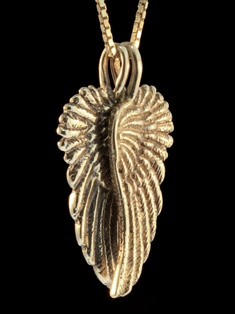 Guardian Angel Wing Pendant 14K Gold Jewelry