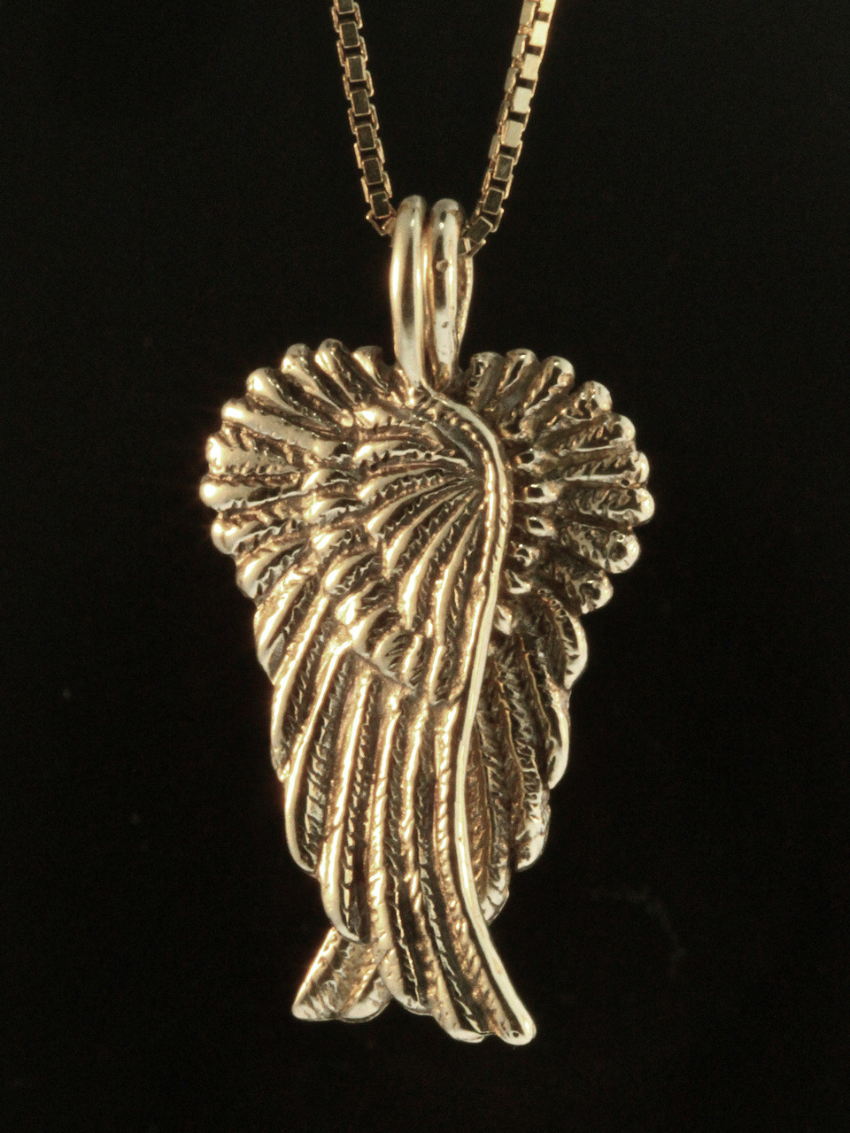 Guardian Angel Wing Pendant 14K Gold Jewelry