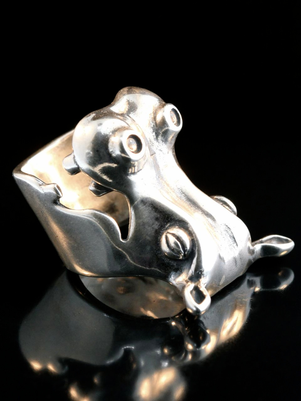 Henrietta Hippo Ring - Silver - Marty Magic Store