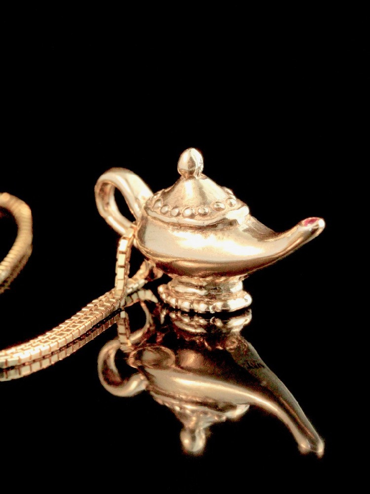 Magic Lamp Charm 14k Gold Jewelry