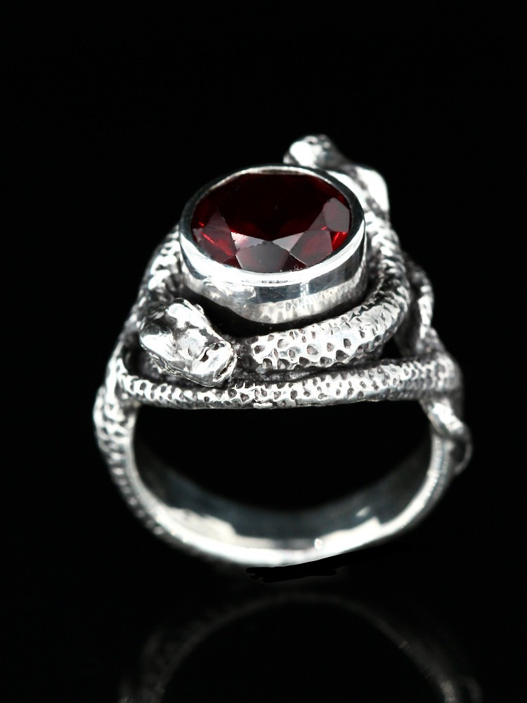 Oracle Snake Ring with Gemstone - Silver - Marty Magic Store