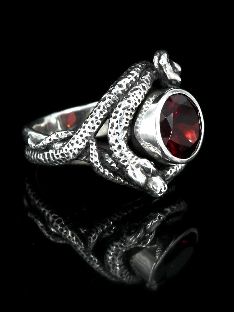 Oracle Snake Ring with Gemstone - Silver - Marty Magic Store