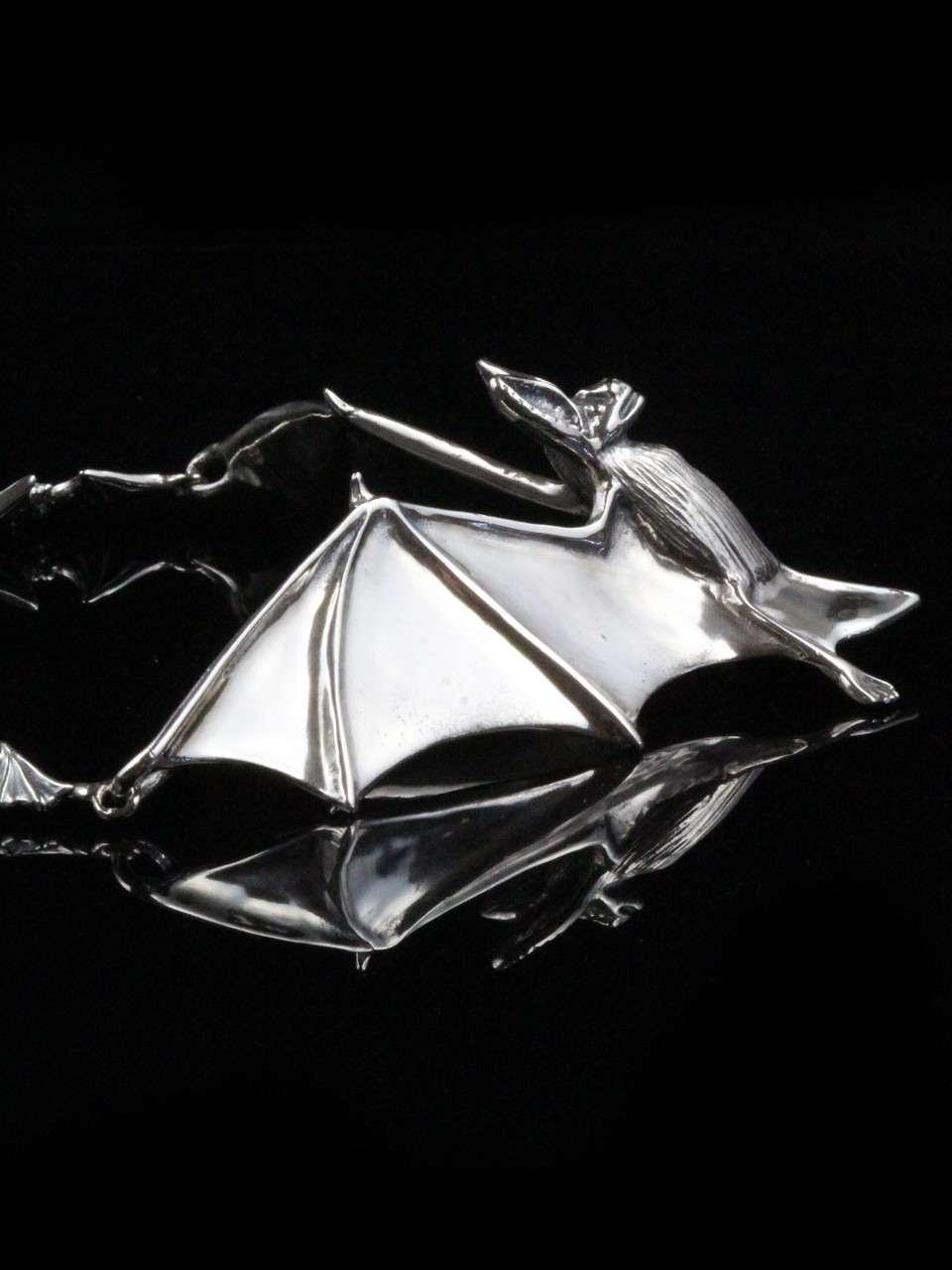 Bat Neckpiece with Ruby eyes and 12 link bat chain Jewelry