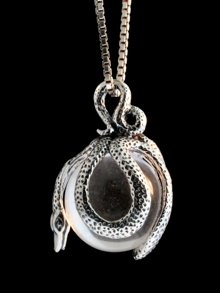 Python Snake Orb Pendant - Silver - Marty Magic Store