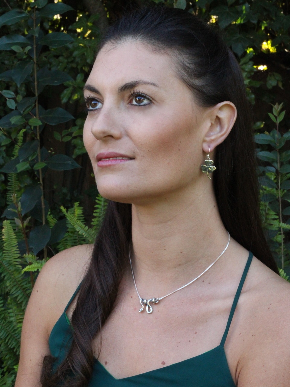 Orchid Jewelry Set - Orchid Necklace and Orchid Earrings - Silver ...