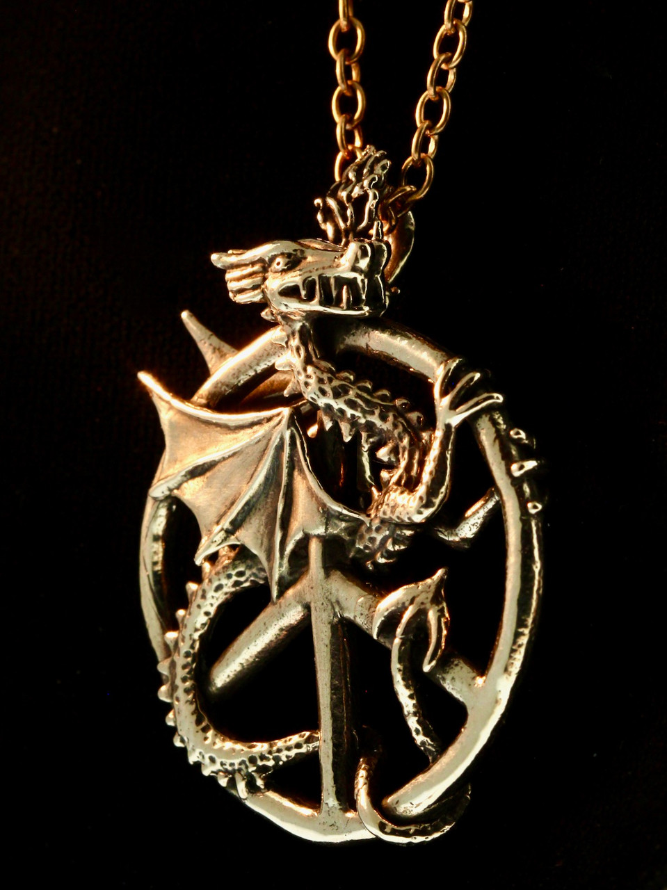 Guardian of Peace Dragon Amulet - Bronze - Marty Magic Store