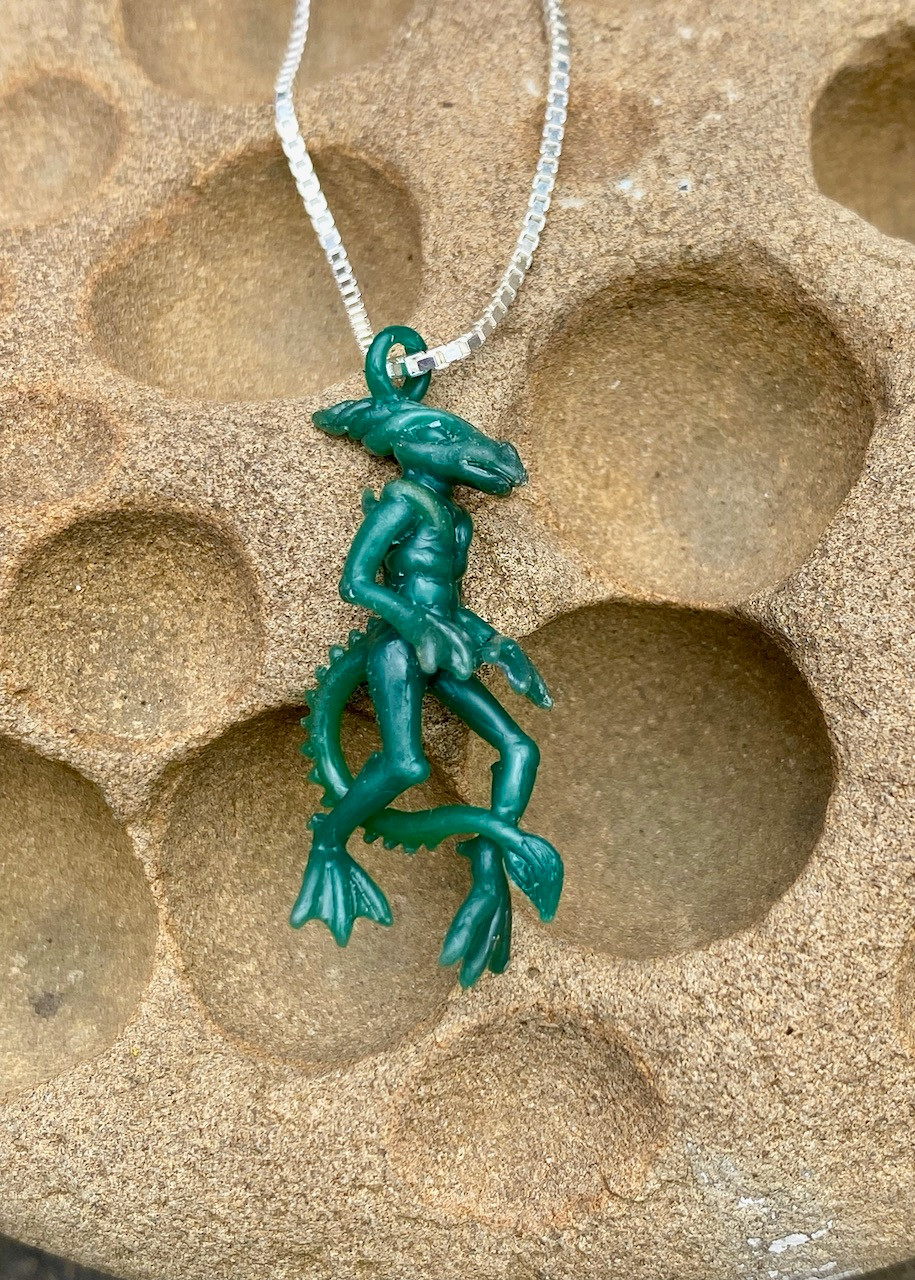 Aqua Alien Charm - Silver - Marty Magic Store