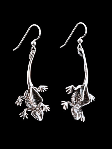 Winged Bearded Dragon Earrings - Silver - Marty Magic Store