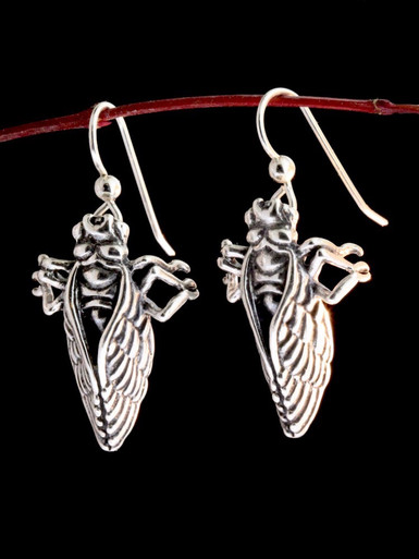 Cicada Earrings - Silver - Marty Magic Store