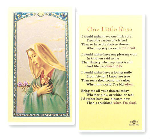 One Little Rose Prayer Laminated Holy Card - St. Jude Shop, Inc.