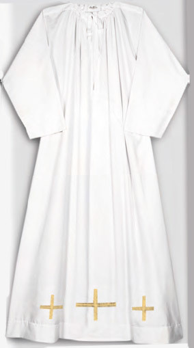 Traditional Alb with Gold Laminette Embroidery - St. Jude Shop, Inc.