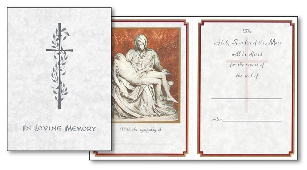 Mass Card, Pieta 100 Ct. For Church Use Only - St. Jude Shop, Inc.