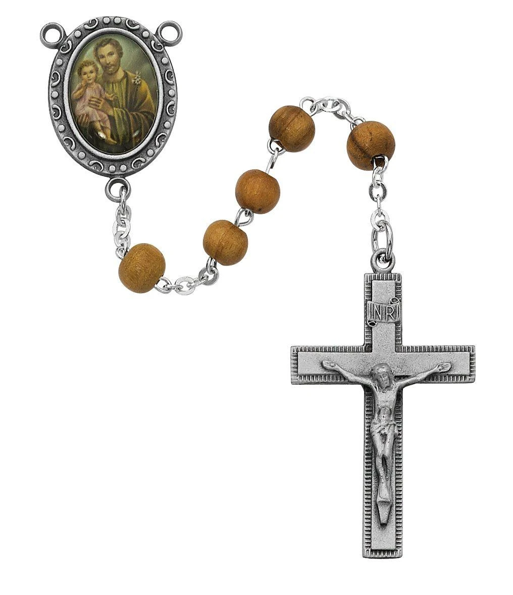 St. Joseph Rosary with Olive Wood Beads - St. Jude Shop, Inc.