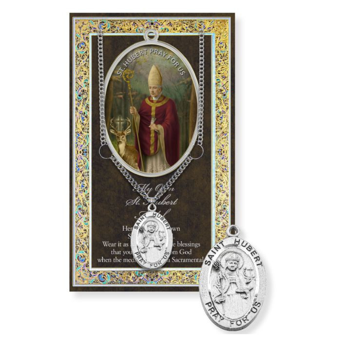 St. Hubert Prayer Card and Pewter Medal - St. Jude Shop, Inc.