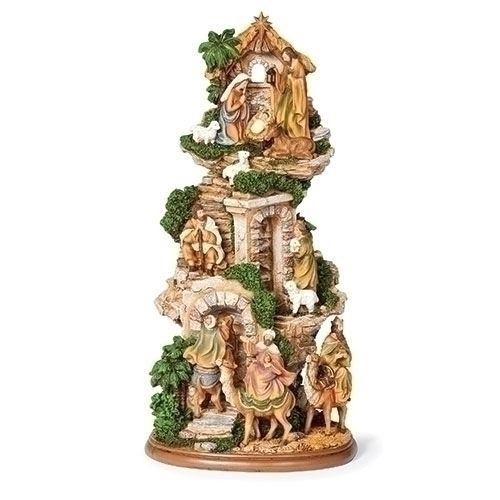17" Stable with Stairs Nativity Scene; One Piece - St. Jude Shop, Inc.