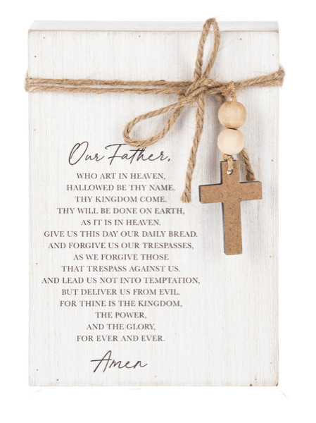 Prayer Message Block with Beaded Cross - St. Jude Shop, Inc.