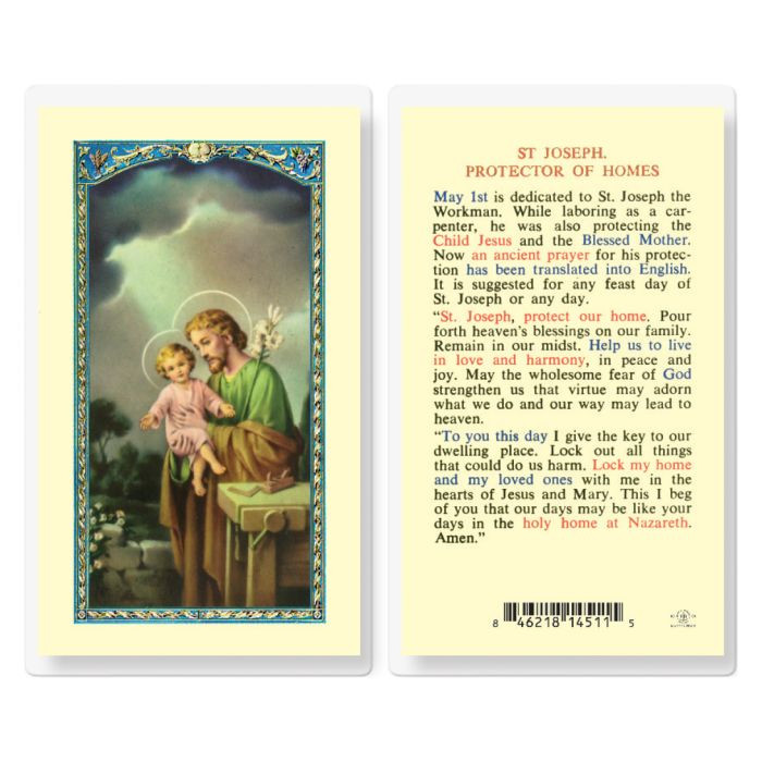 St. Joseph - Protection of Homes Laminated Holy Card - St. Jude Shop, Inc.