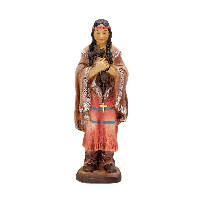 Saint Kateri Tekakwitha Resin Hand Painted Statue - 4" - St. Jude Shop ...