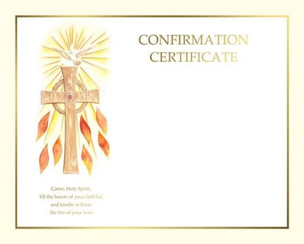 Blank Printable Confirmation Certificates Gold Elegance Confirmation