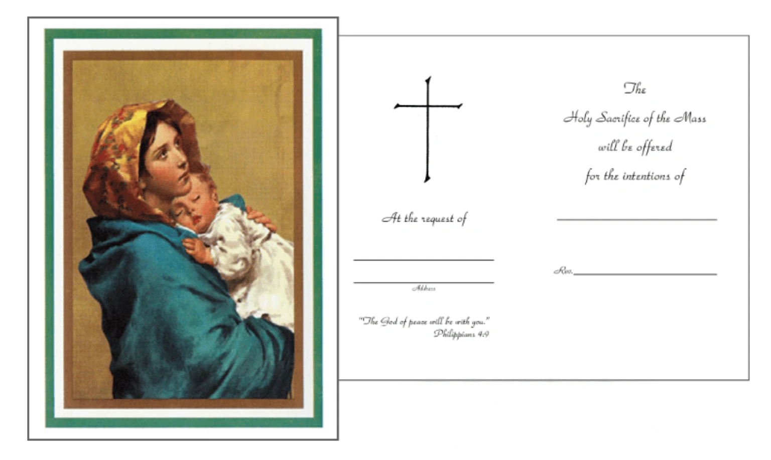 Mass Cards For Churches - Catholic Religious Goods